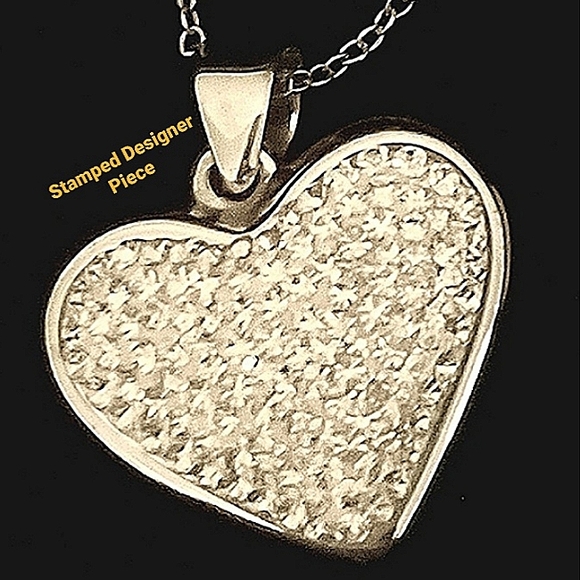 Jewelry | Solid Silver Designer Heart Necklace Sterling | Poshmark